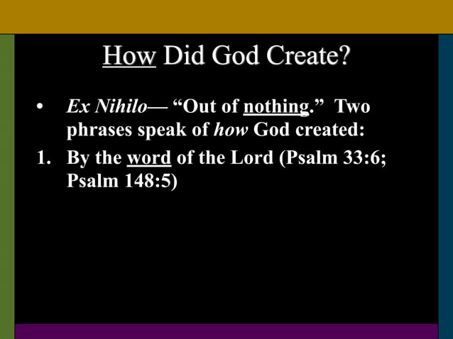 Biblical Basis of Creation: How and Why | PDF | Christianity | Religion ...