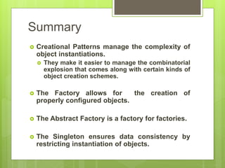 Creational pattern | PPTX | Programming Languages | Computing