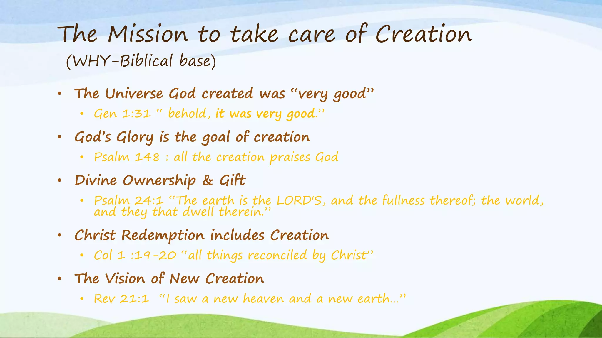 Creation care, stewardship & medical missions | PPTX