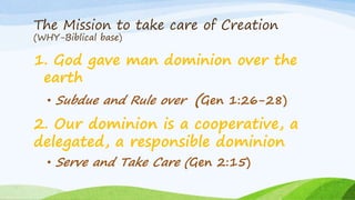 Creation care, stewardship & medical missions | PPTX