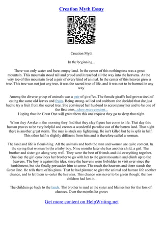 Creation Essay | PDF