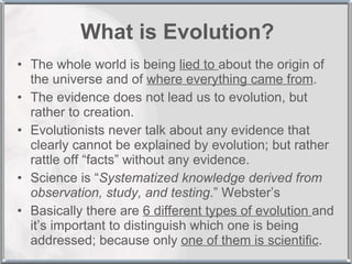 Creationism Vs Evolution Facts