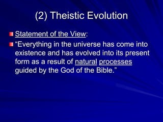 Five Major Views Of Creation | PPTX
