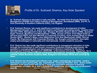 Creation from Shunya:Zero and Infinity as Source for Creativity | PPT