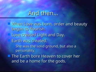 Creation & gods.ppt La creación de los dioses griegos | PPT