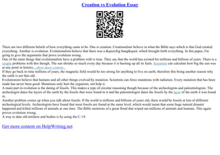 Creationism Vs. Evolution | PDF