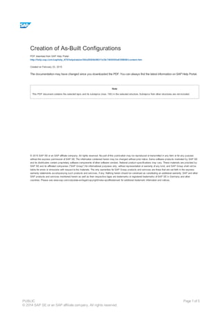 Creation of as built configurations | PDF