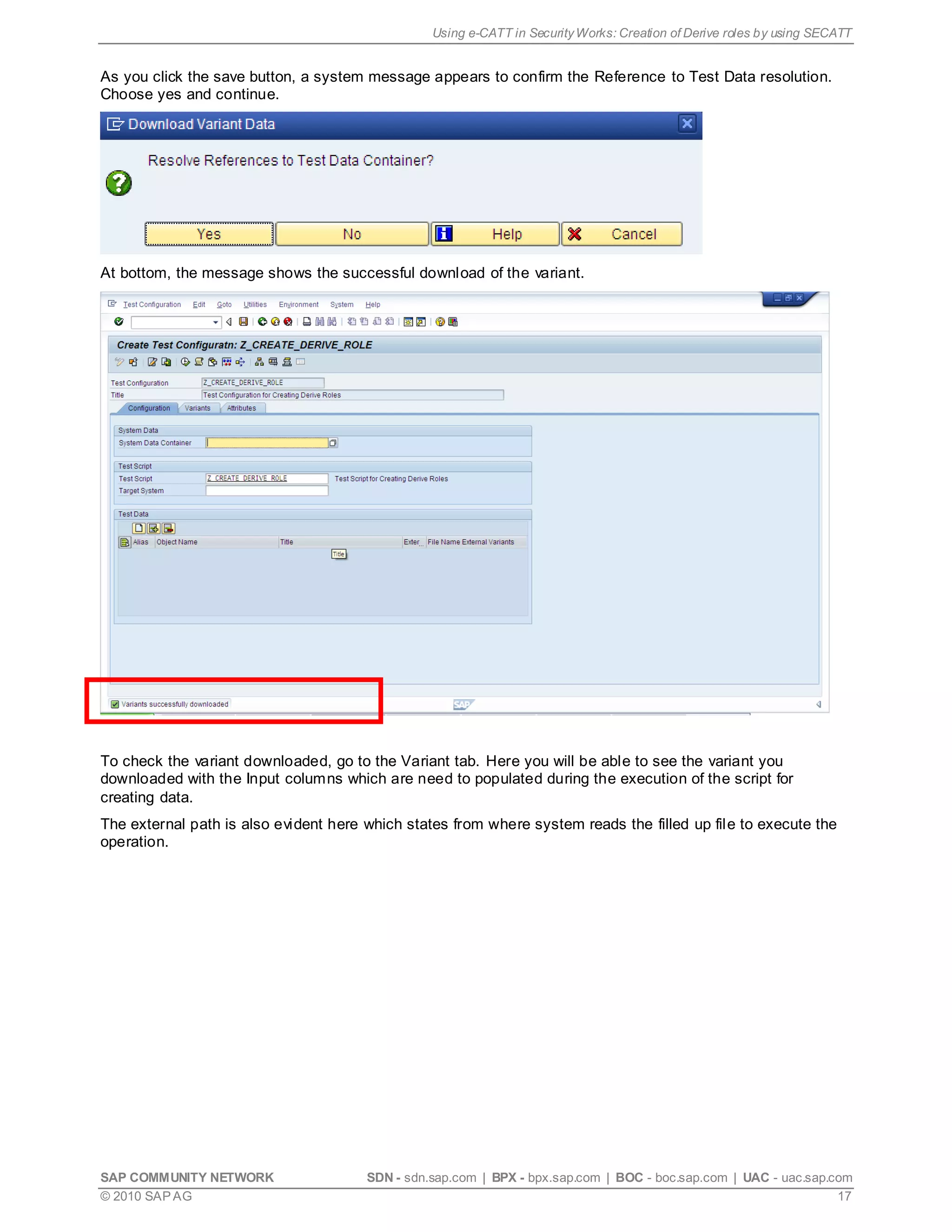 Creation Of Derive Roles With Secatt Pdf