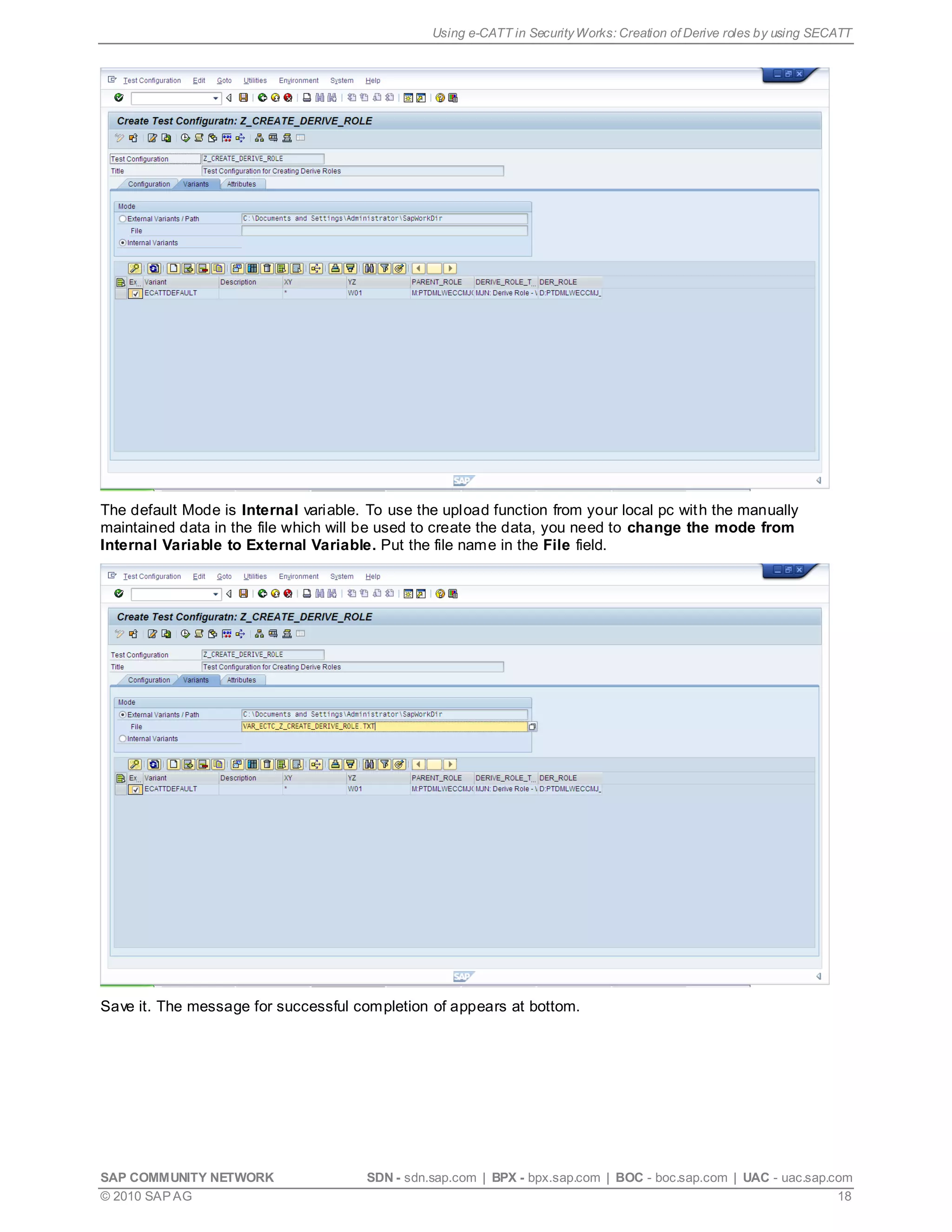 Creation Of Derive Roles With Secatt Pdf