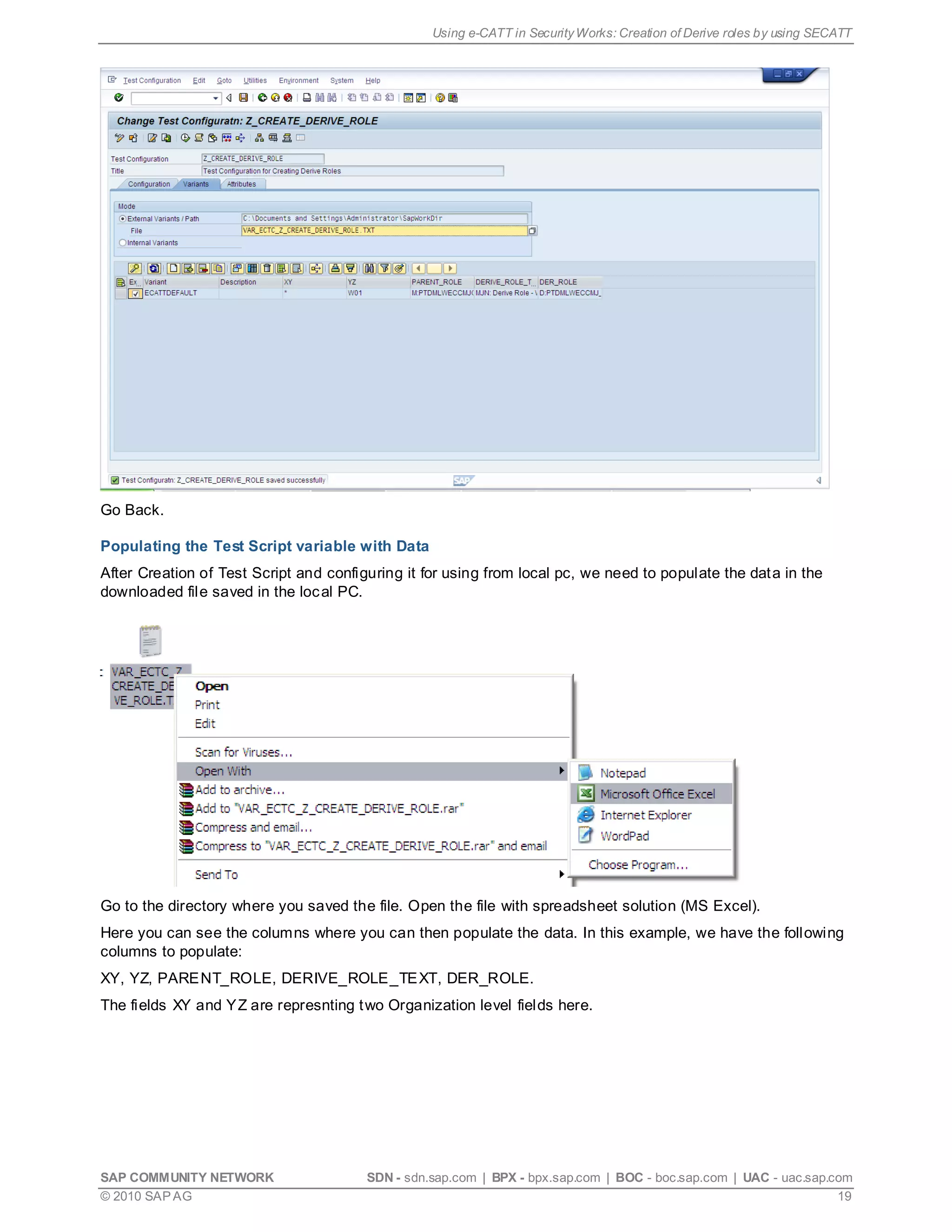 Creation of derive roles with secatt | PDF