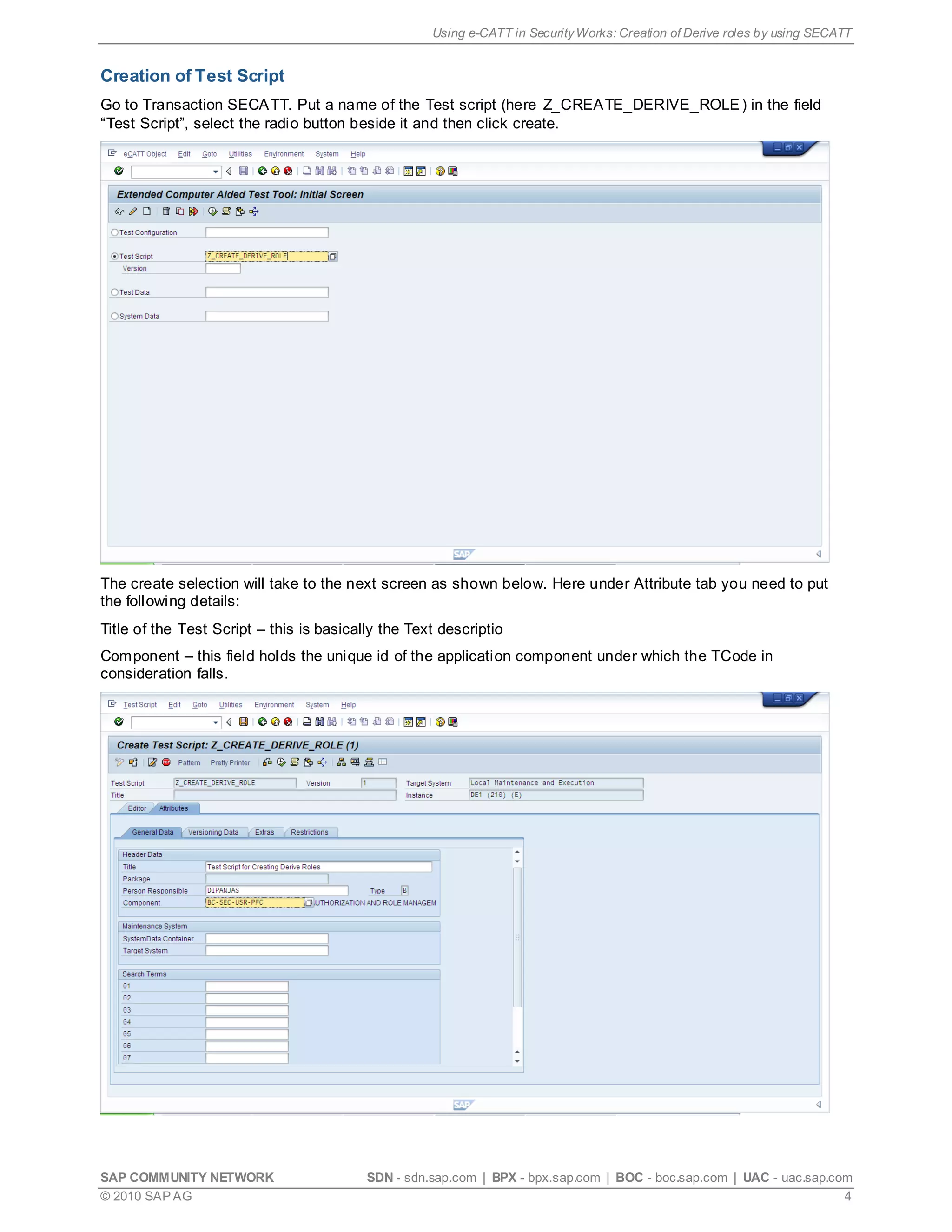 Creation Of Derive Roles With Secatt Pdf