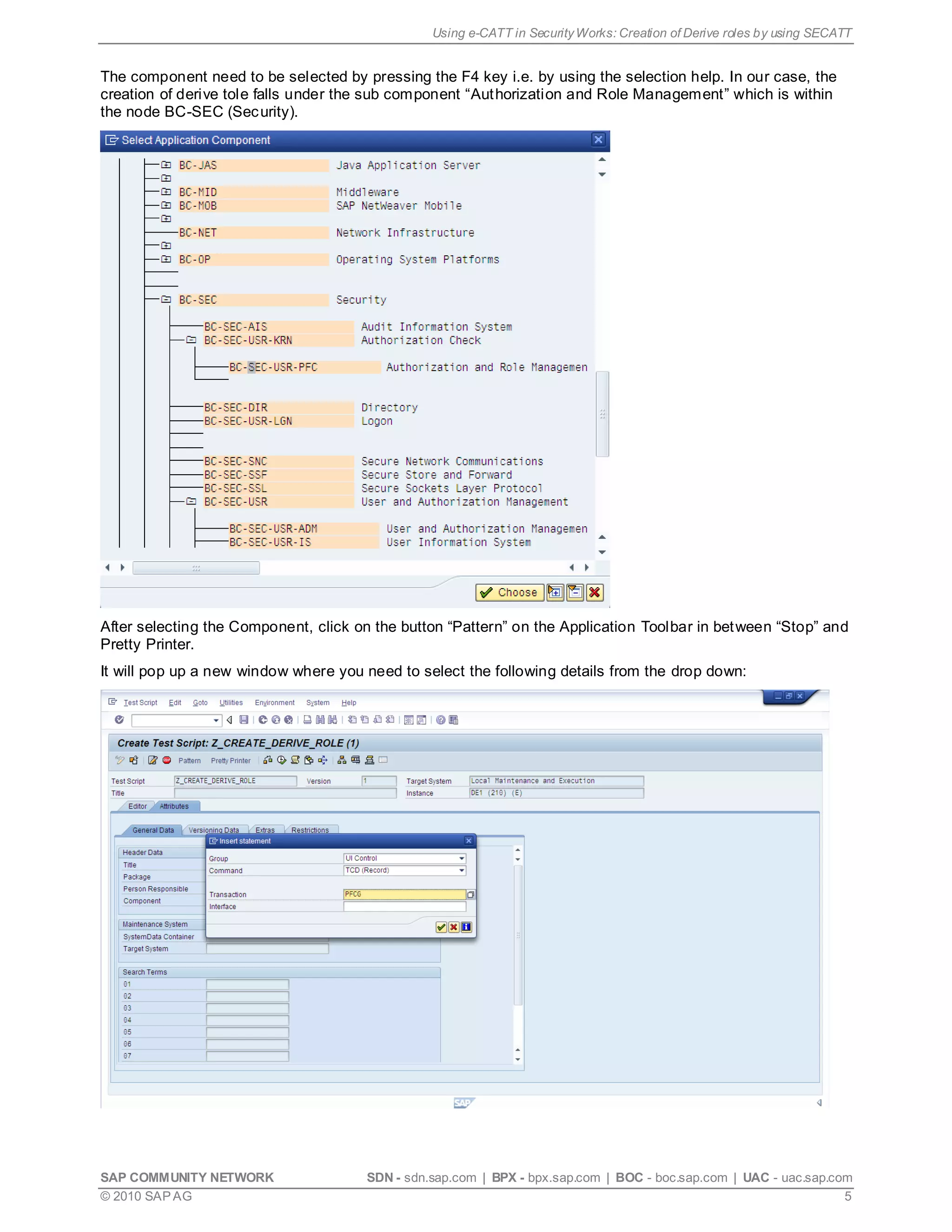 Creation of derive roles with secatt | PDF