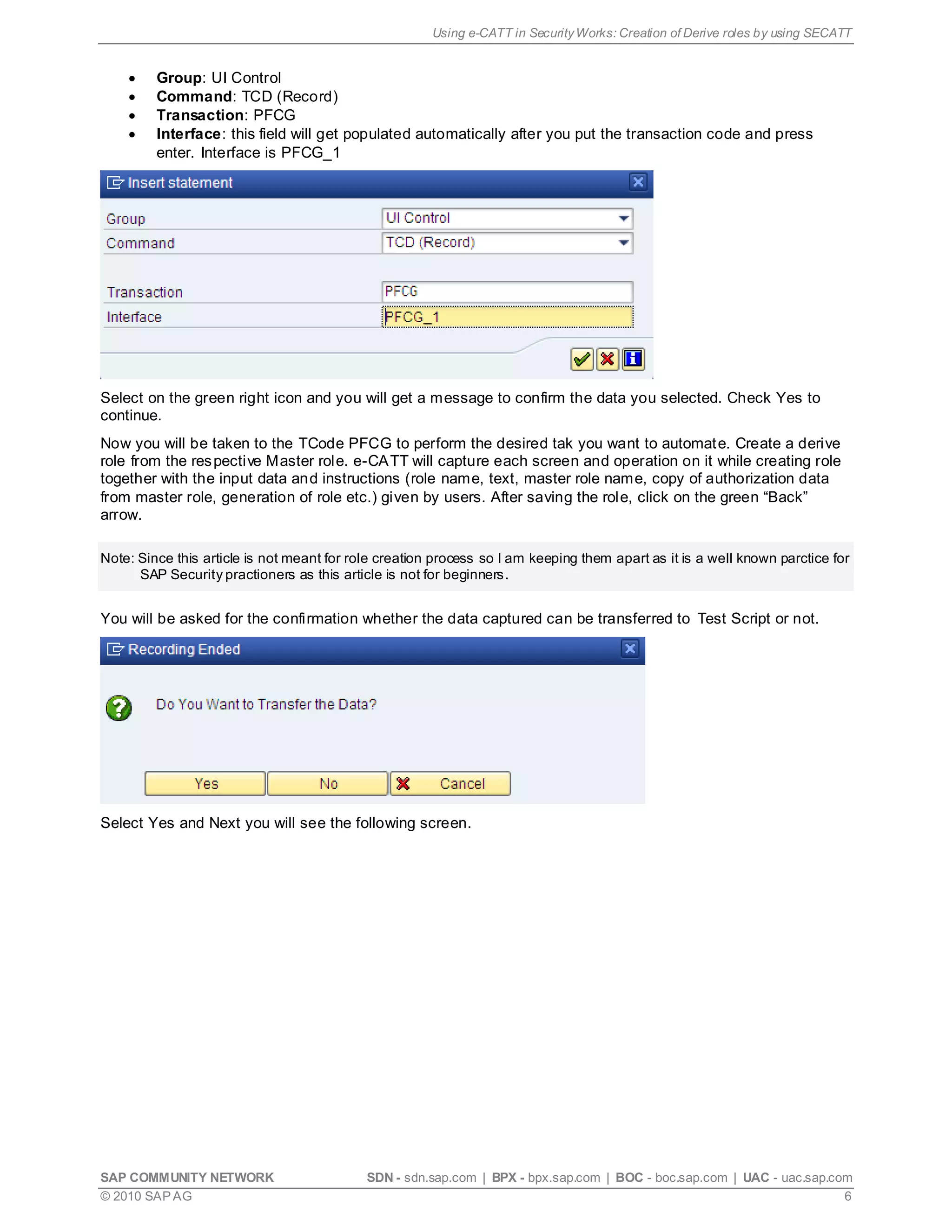 Creation Of Derive Roles With Secatt Pdf