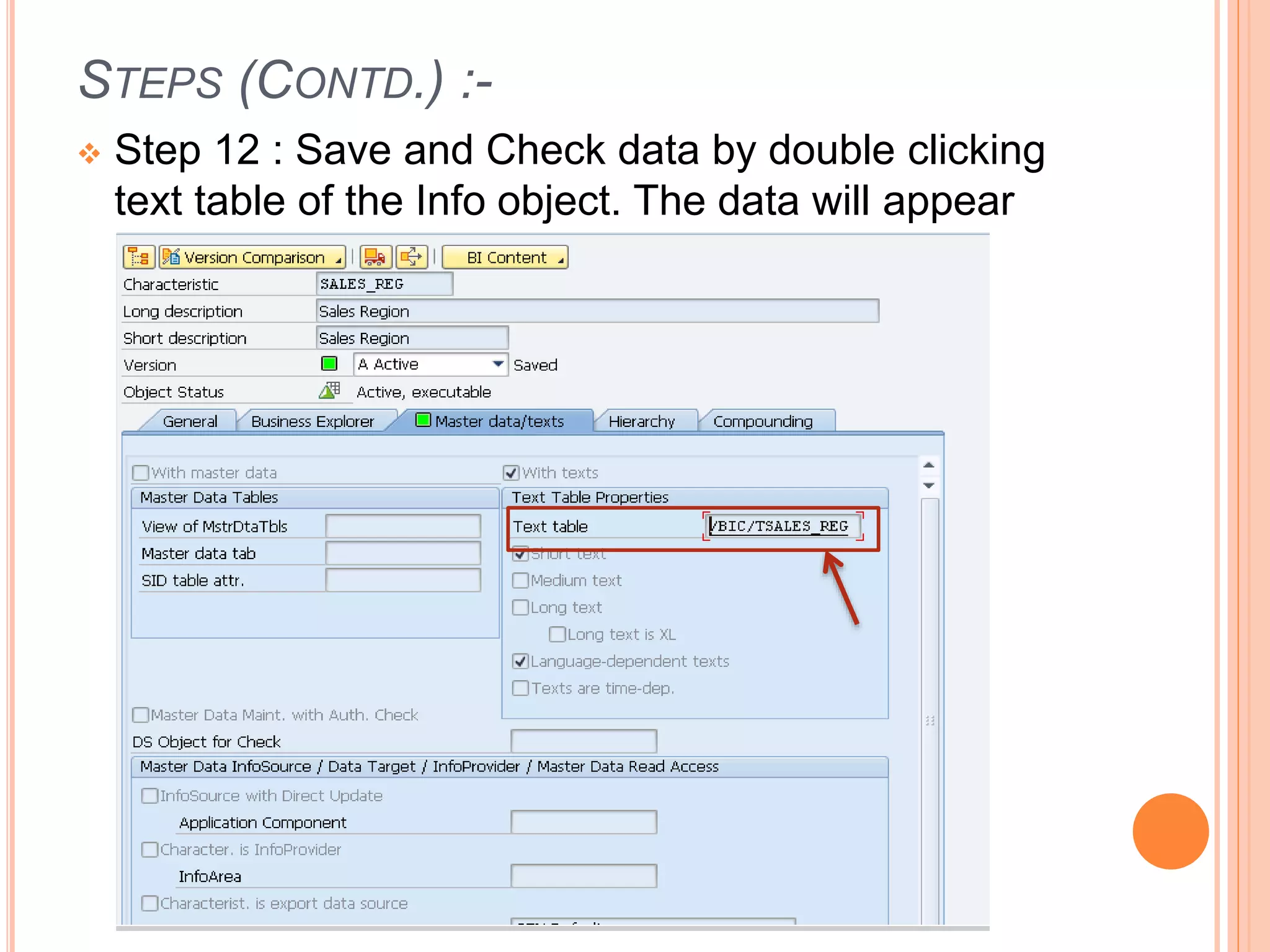SAP BW - Creation of master data texts | PPTX
