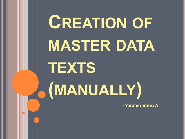SAP BW - Creation of master data texts | PPT