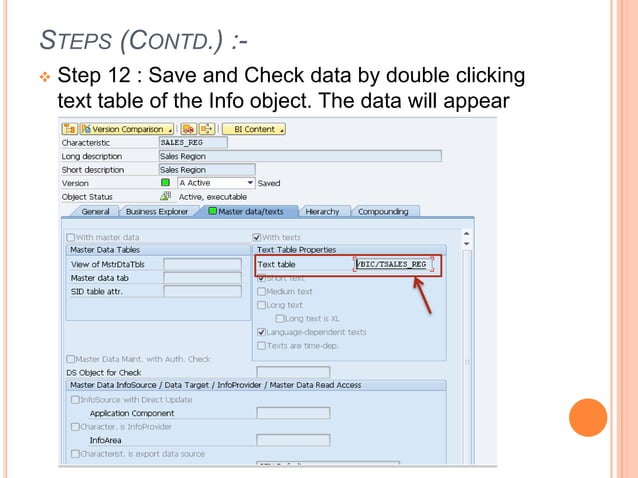 SAP BW - Creation of master data texts | PPT