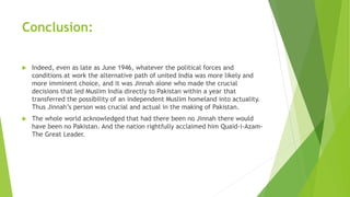 Creation of pakistan | PPTX
