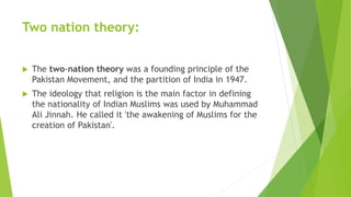 Creation of pakistan | PPTX