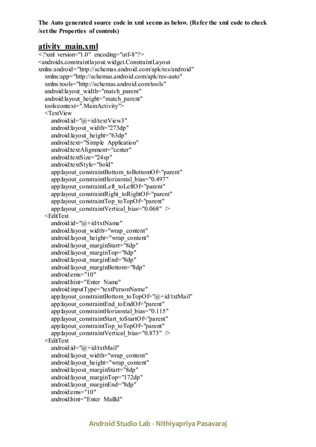 Creation of simple application using - step by step | PDF