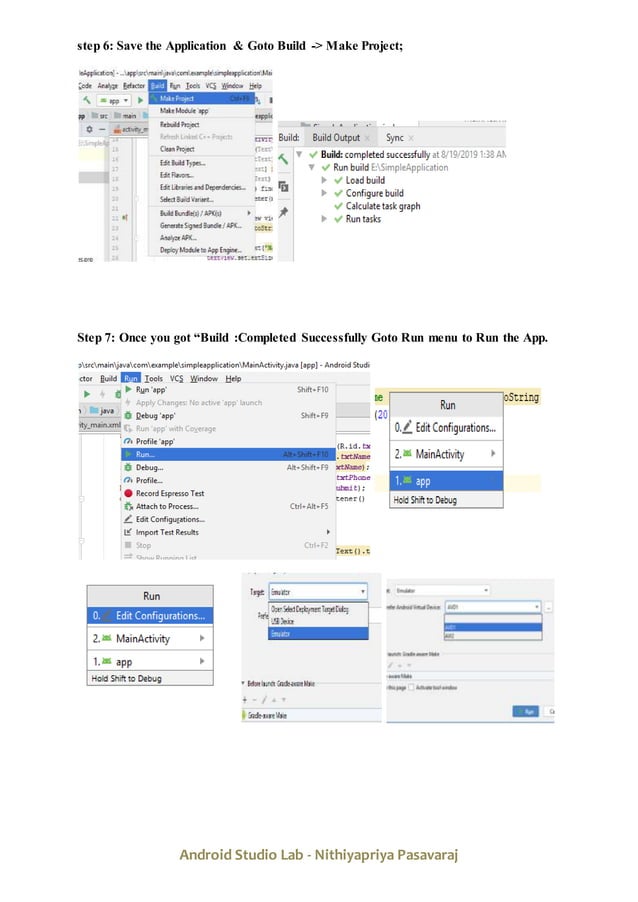 Creation of simple application using - step by step | PDF
