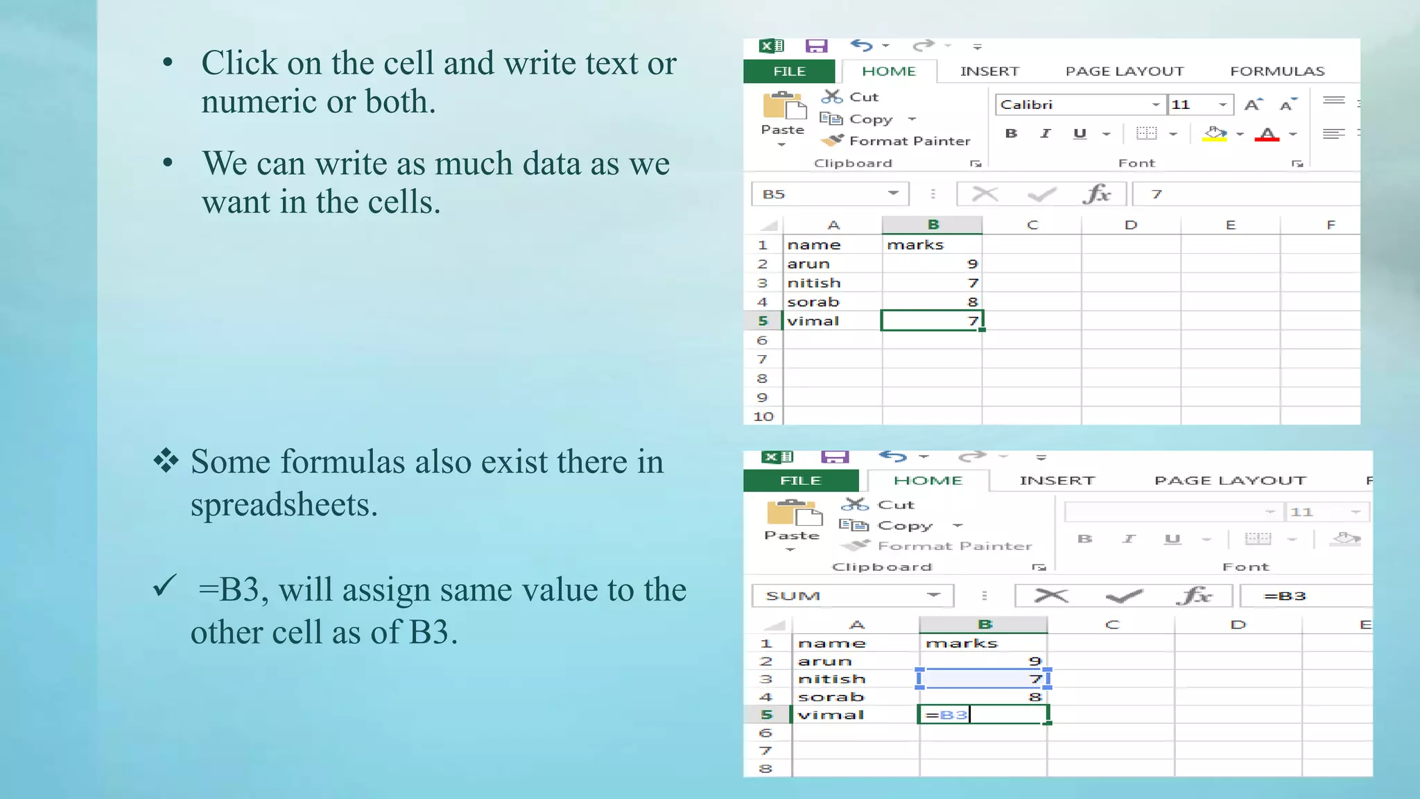 Creation of spreadsheets | PPTX