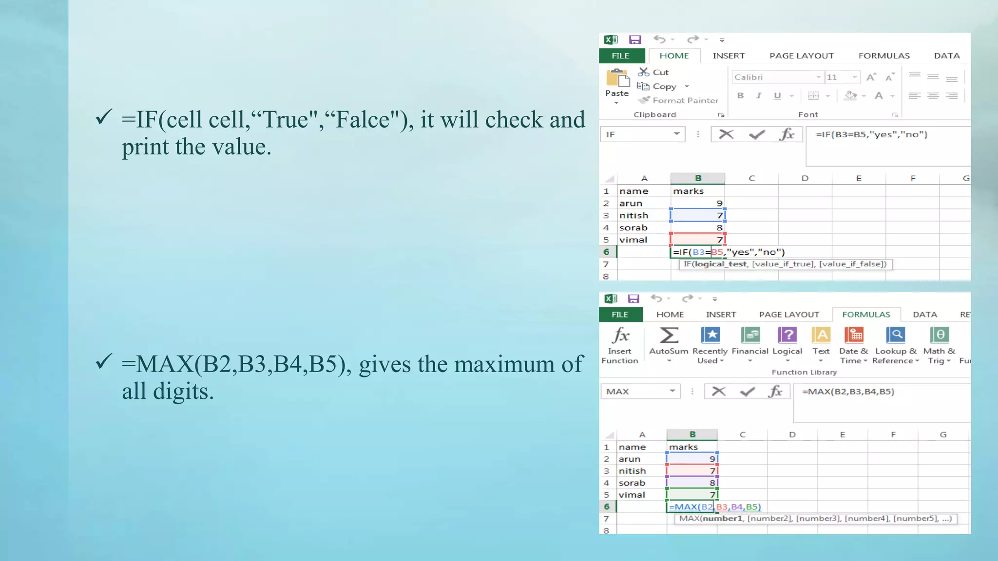 Creation of spreadsheets | PPTX