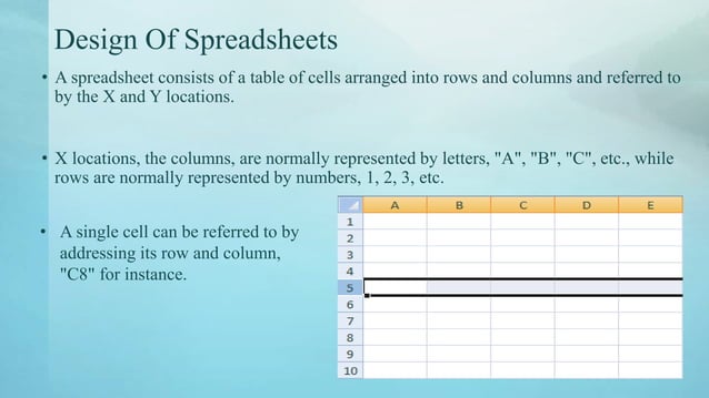 Creation of spreadsheets | PPTX