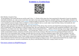 Creation Vs Evolution Essay | PPT