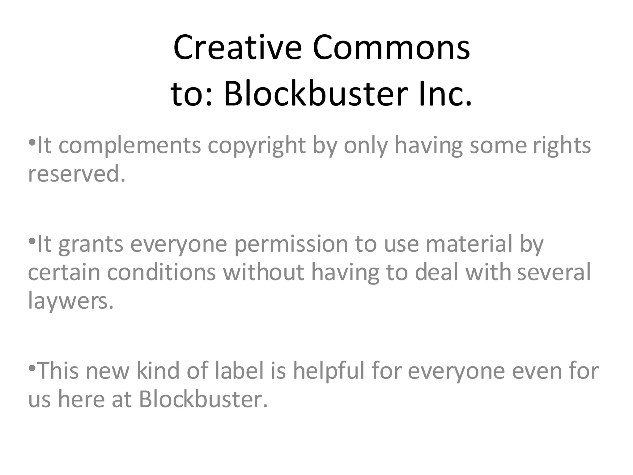 Creative Commons At Blockbuster | PPT