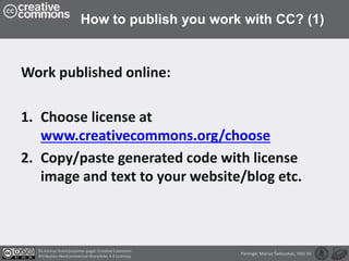 CreativeCommons licenses types and licensing | PPTX