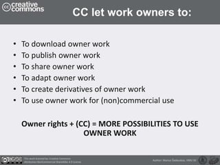 CreativeCommons licenses types and licensing | PPTX