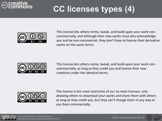 CreativeCommons licenses types and licensing | PPTX