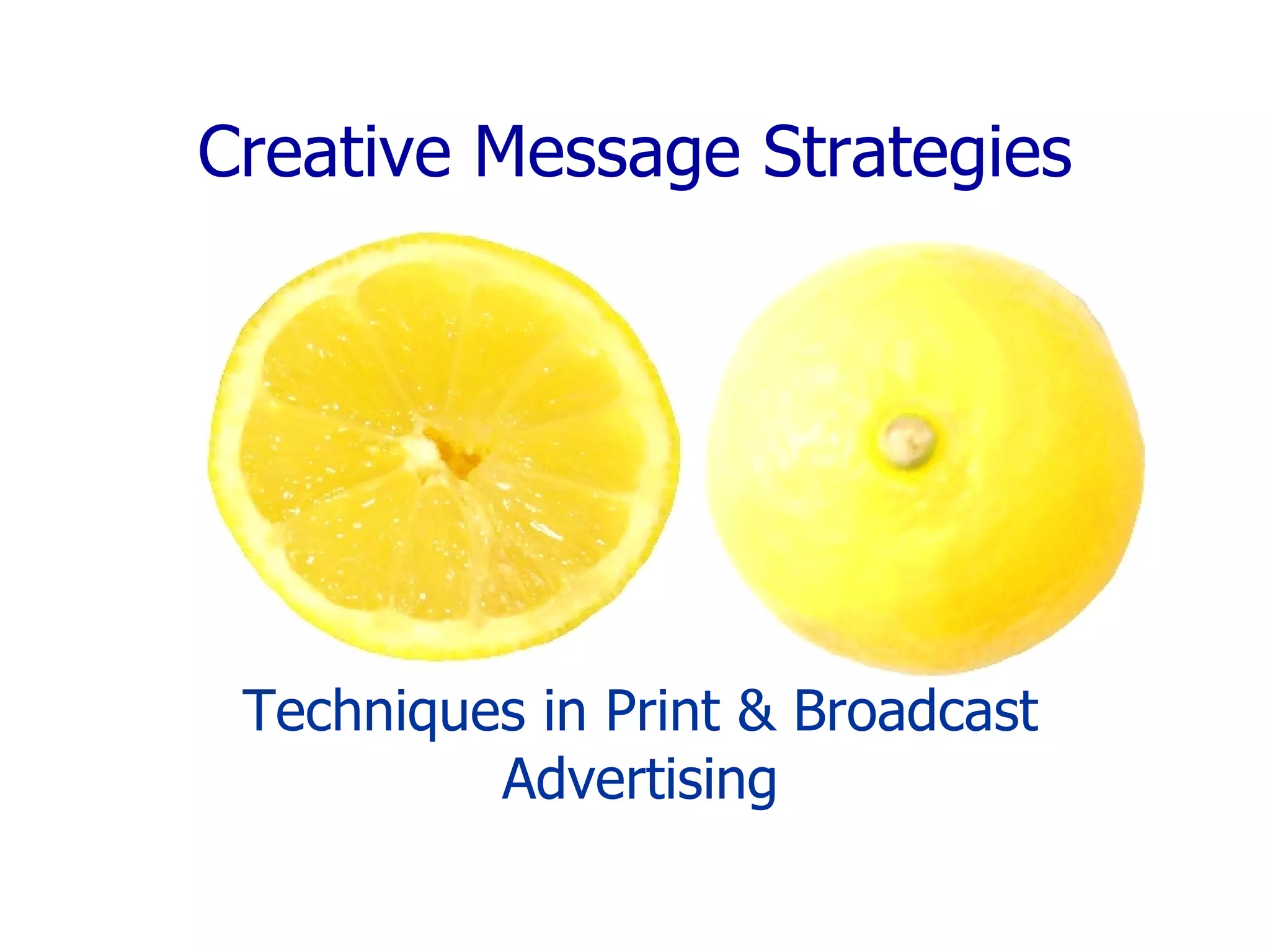 Creative Message Strategies | PPT