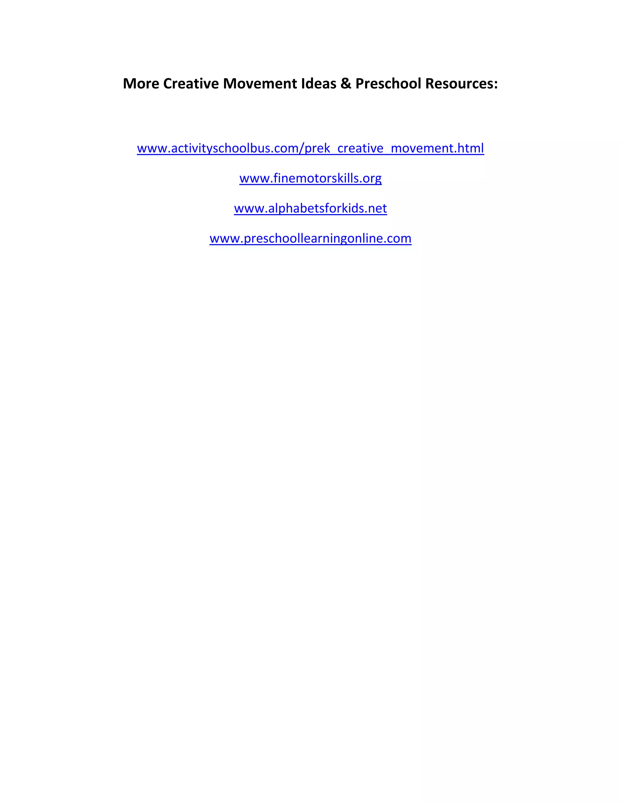 Creative Movement for Kids | DOCX