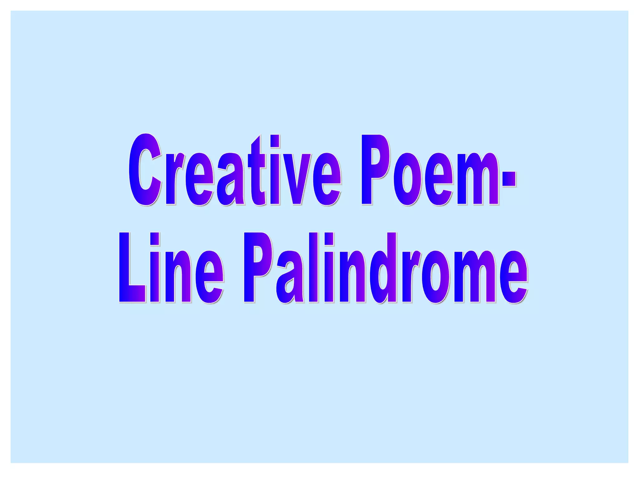 Creative Poem | PPT