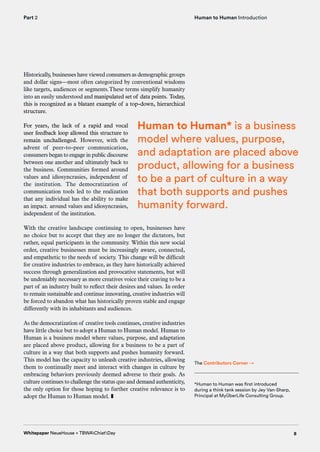 Human to Human: The New Imperative for Creative Sustainability | PDF