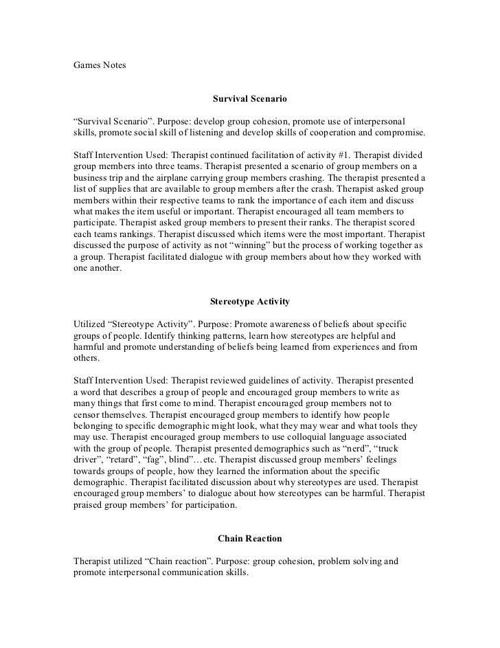 Creative activities wording