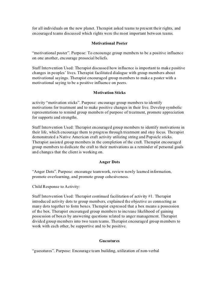 Creative activities wording