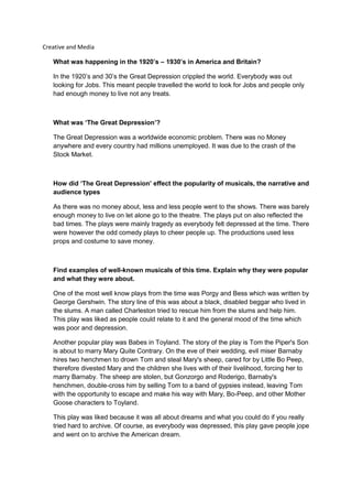 Creative and media | DOCX | Theater Venues | Attractions