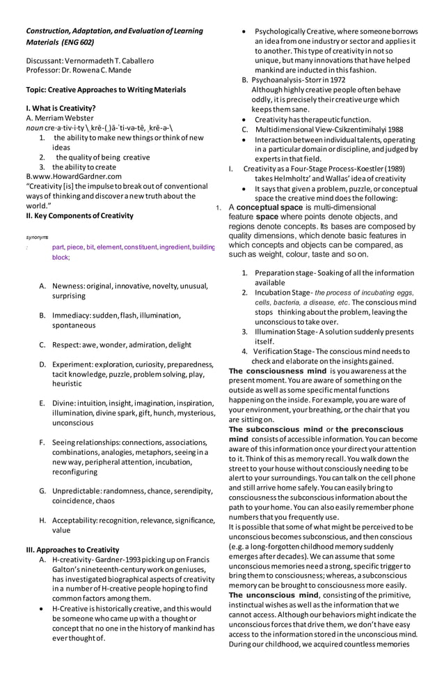 Creative Approaches to Writing Materials | DOCX