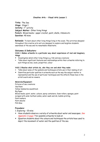 Creative Arts Stage 1 | PDF
