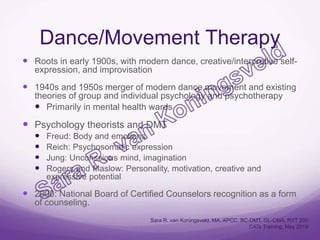 Introduction to Creative Arts Therapies and Dance/Movement Therapy ...