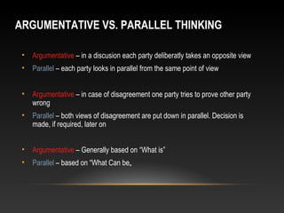 Creative brainstorming six thinking hats | PPT