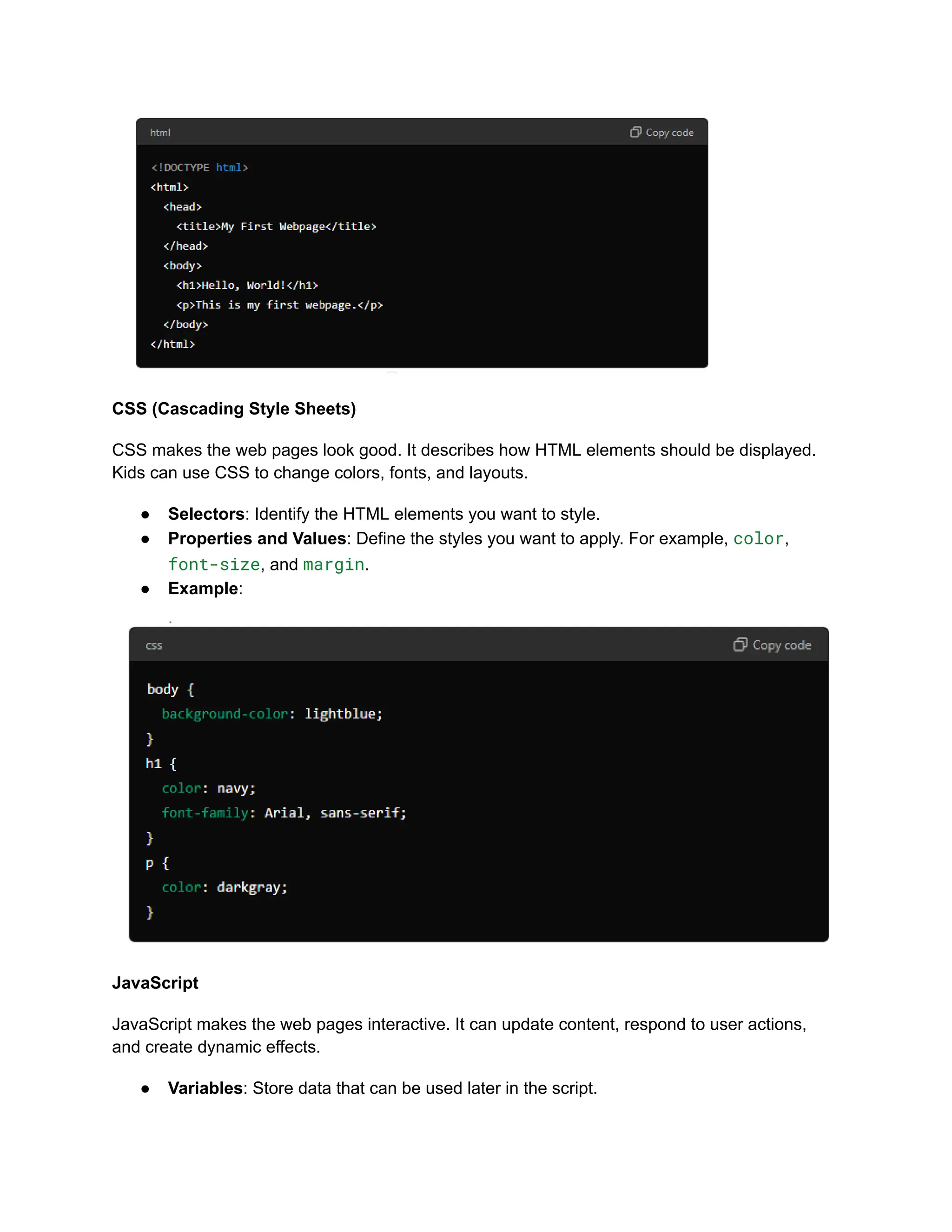 Creative Coding: Fun Front-End Development for Kids | PDF