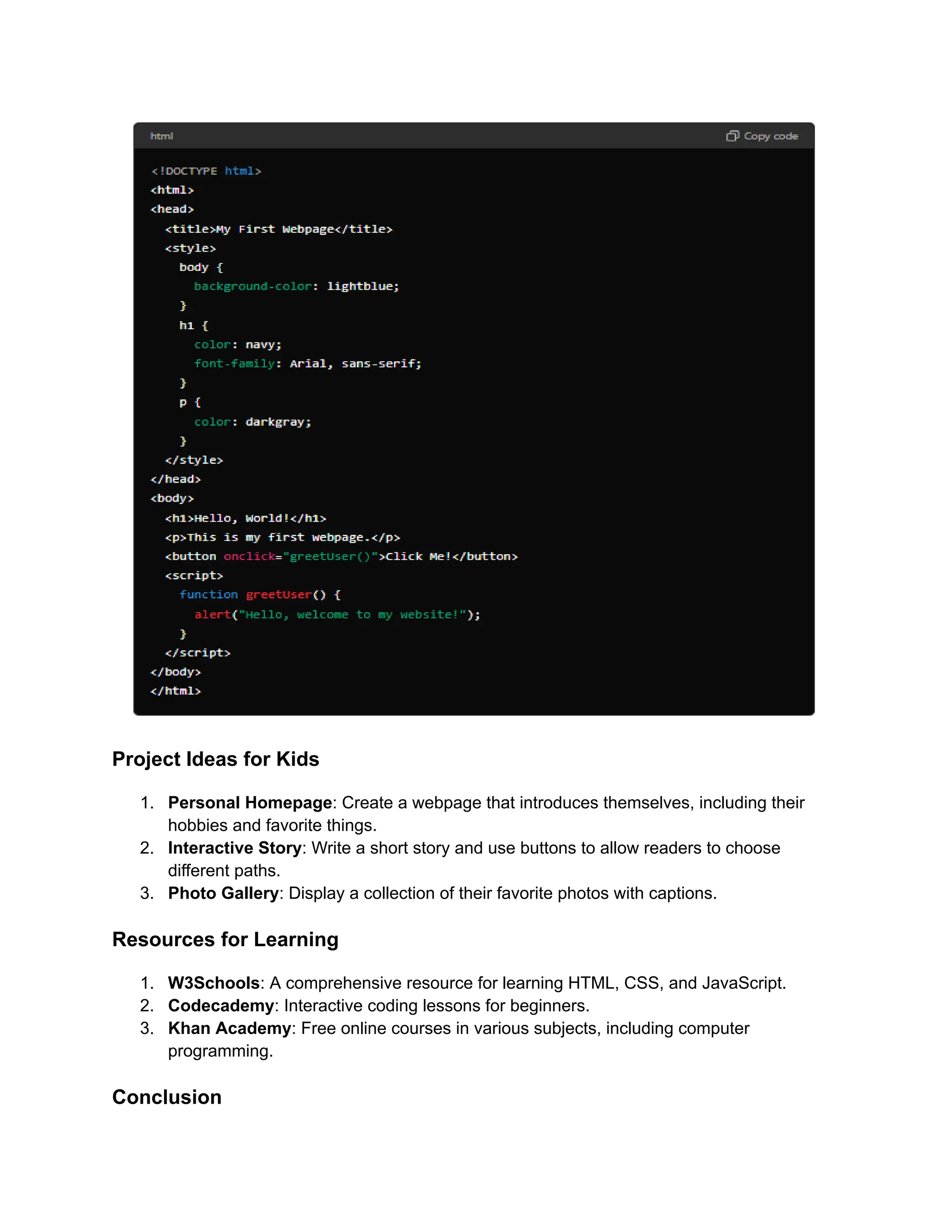 Creative Coding: Fun Front-End Development for Kids | PDF