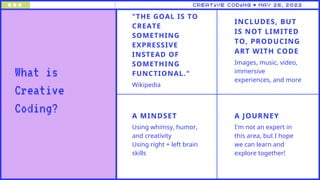 Creative Coding to Inspire | PPT