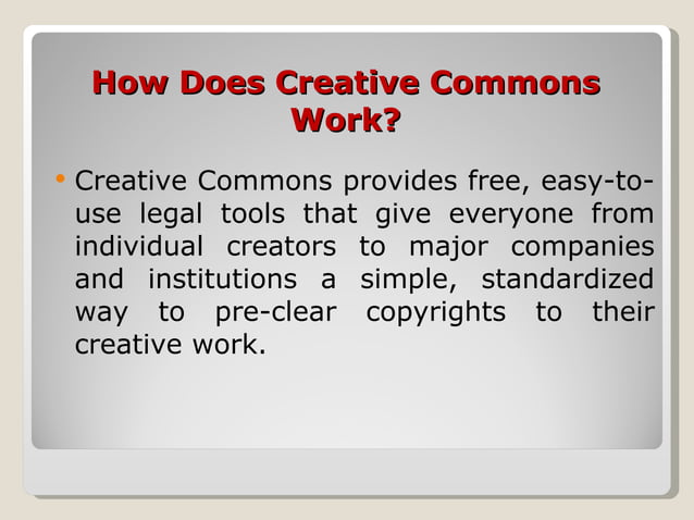 Creative commons | PPT | Free Download