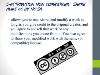 Creative commons Licenses by ddebuyo | PPT