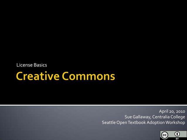 Creative Commons license basics | PPTX