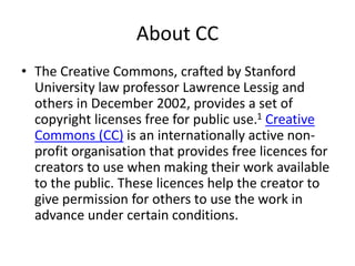 Creative commons-ppt draft. Only for Creative Commons licence testing ...
